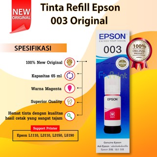 Jual Tinta Refill Botol Epson 003 65ml Original Ink Bottle Printer ...
