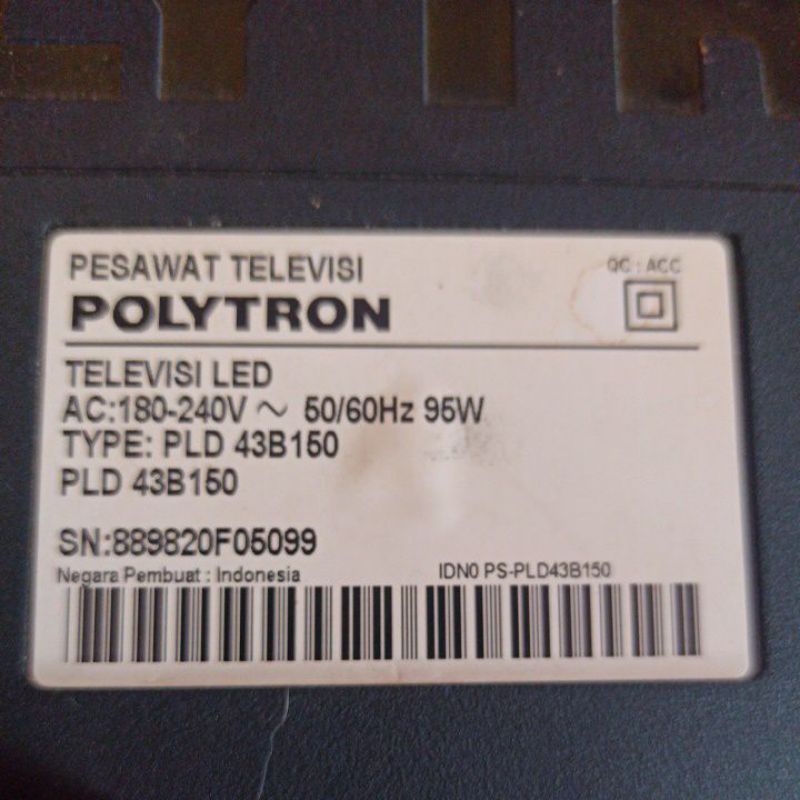 Jual Mesin TV Polytron 43 Inch/Mainboard Polytron PLD 43B150 | Shopee Indonesia