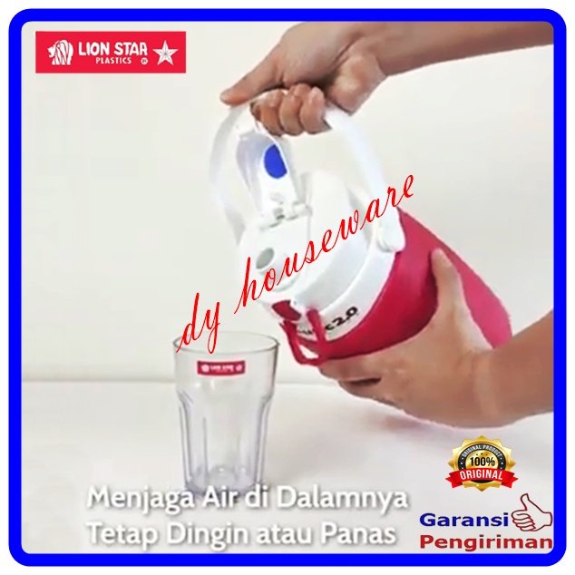 Jual Eskan Teko Air Minum Termos Air Panas Dingin Drink Jar 2 Liter Lion Star Nautic | Shopee ...