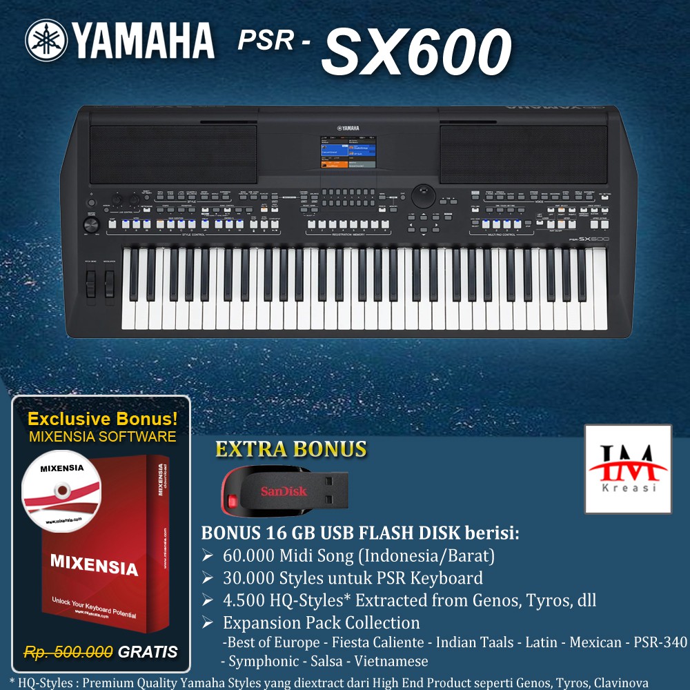 Jual Yamaha PSRSX600 / PSR SX600 / PSR SX 600/ Keyboard Arranger Resmi ...