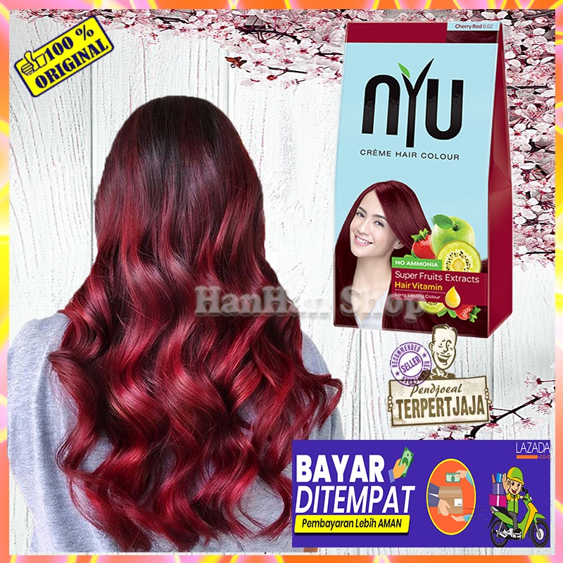 Jual NYU Creme Hair Colour 30ml Cherry Red Tanpa Amonia Cat Rambut ...