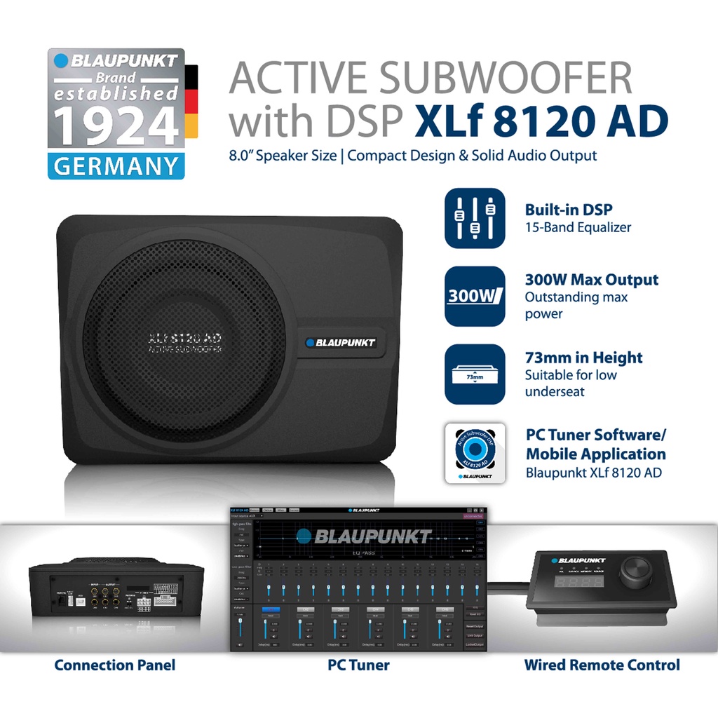Jual Blaupunkt XLf 8120 AD Subwoofer Aktif 8 inch Built in DSP ...