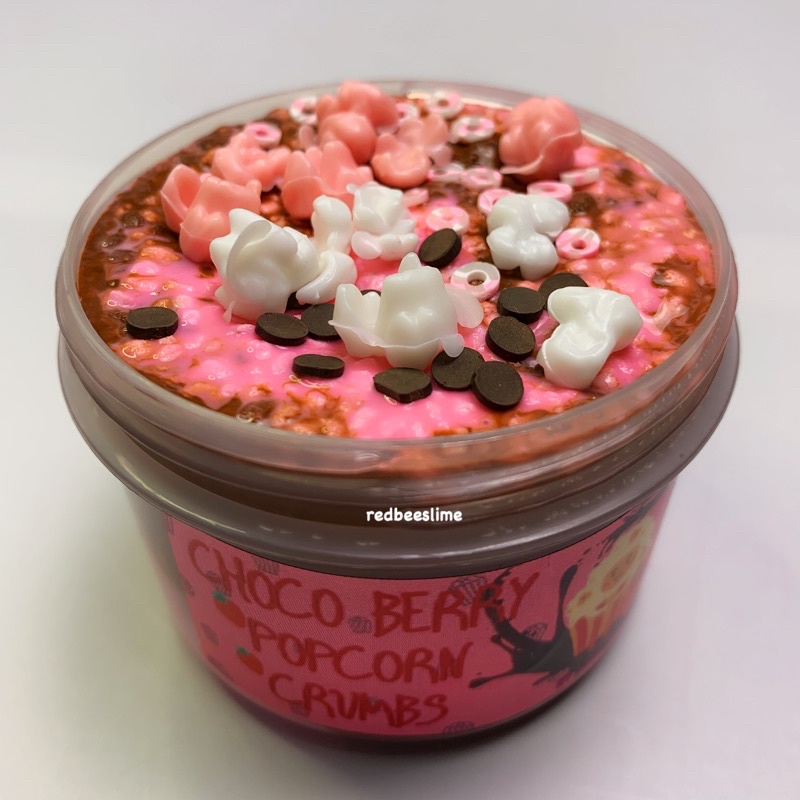 Jual slime 150cc white base choco berry popcorn crumbs slime 150ml ...