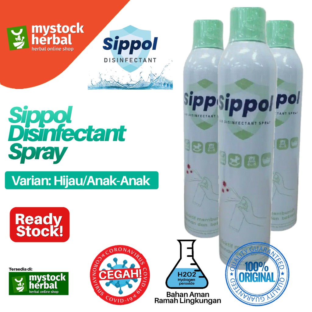 Jual SIPPOL HIJAU AIR DISINFECTANT SPRAY 350 ml-GREEN/BABY RAMAH ...