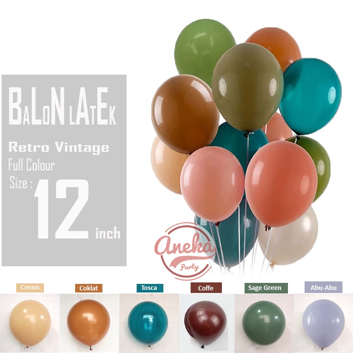 Jual balon latex retro 12 inch / balon latex retro vintage per pack ... Jual balon latex retro 12 inch / balon latex retro vintage per pack ...