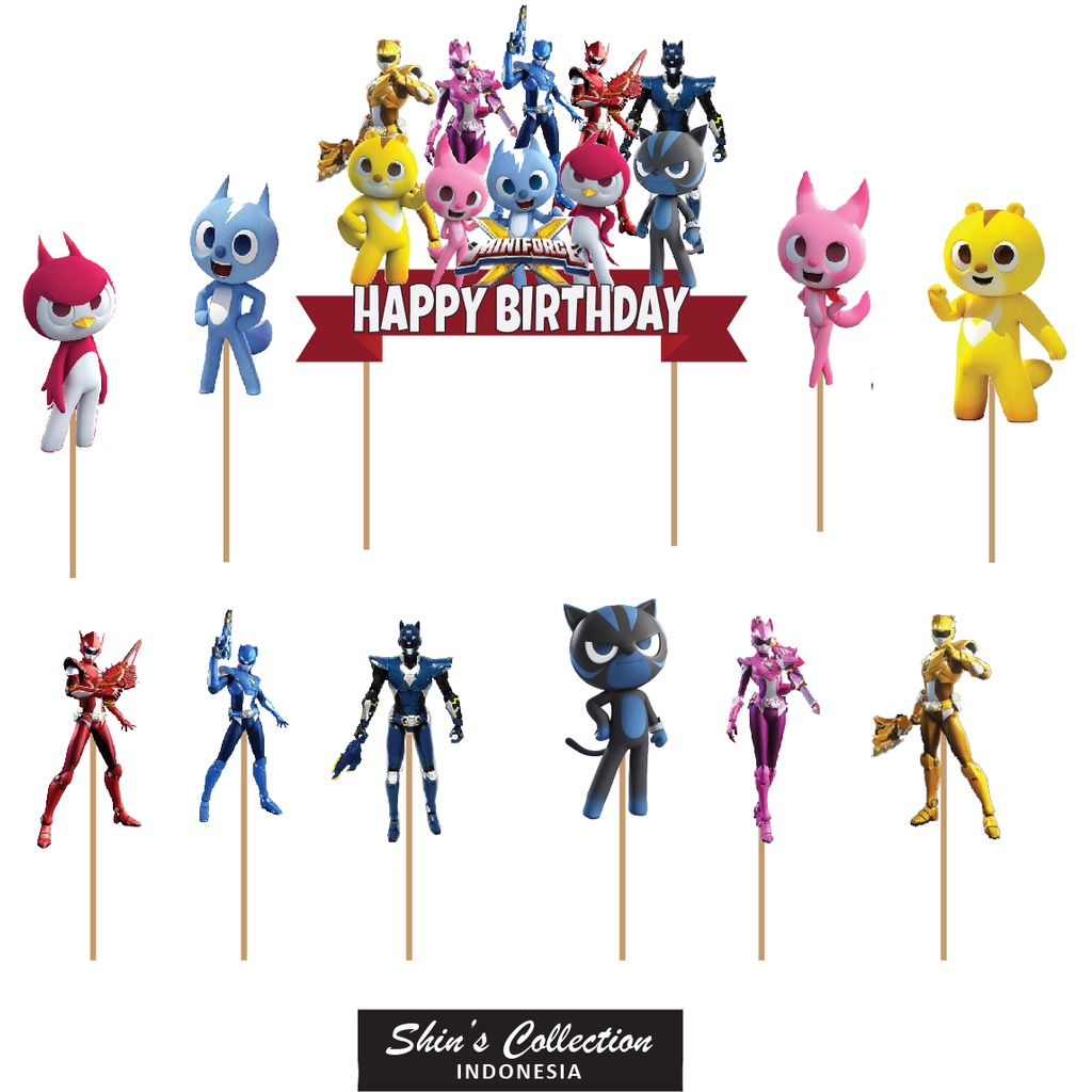 Jual Cake topper Mini Force X set isi 11 pc Indonesia|Shopee Indonesia