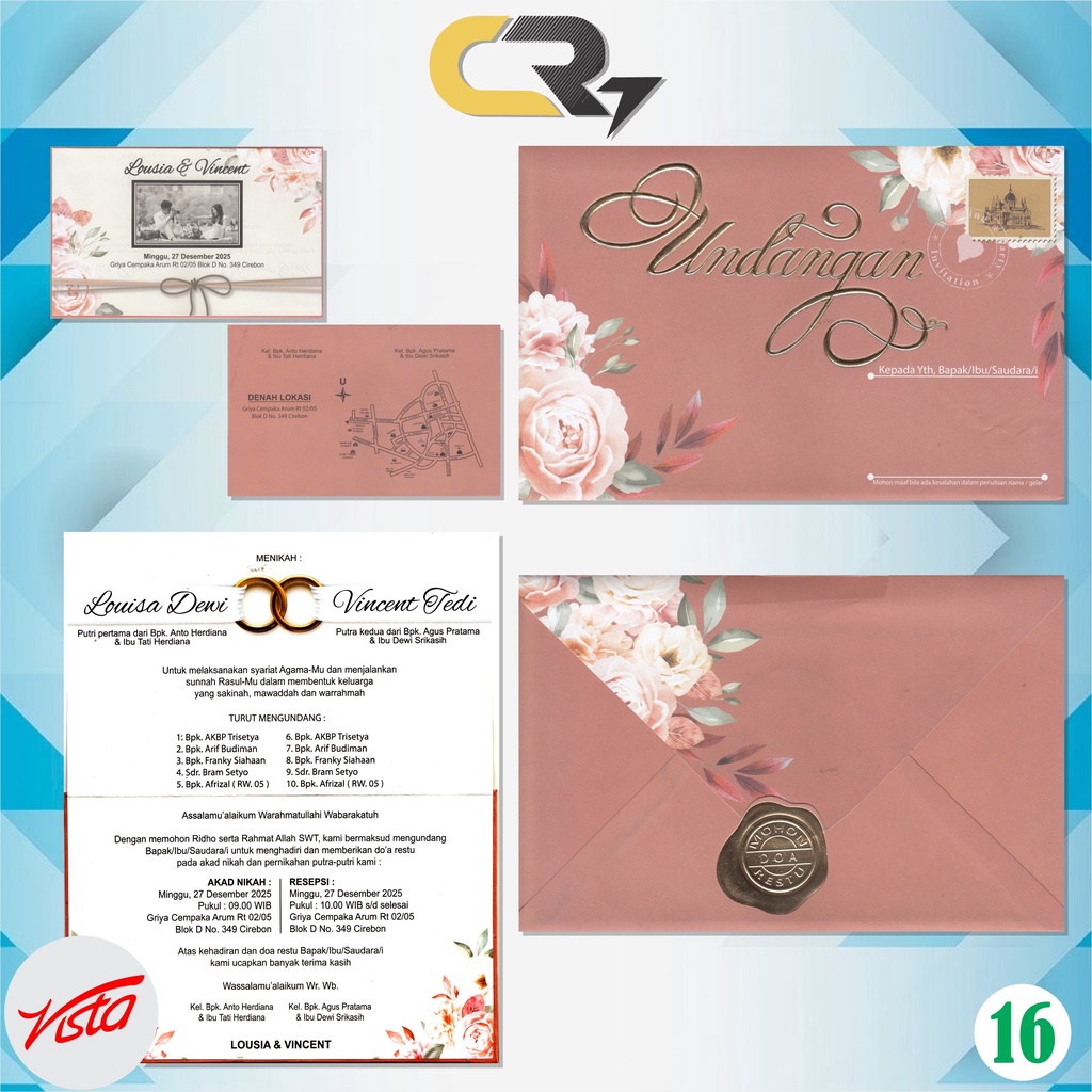 Jual Undangan pernikahan blangko cr7 16 nikah wedding simple DIY Print ...