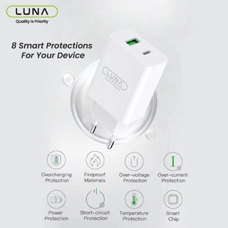 Jual Luna Adaptor [A1C1 20W] + Type-C [C195CC 60W] Smart Chip Adapter ...
