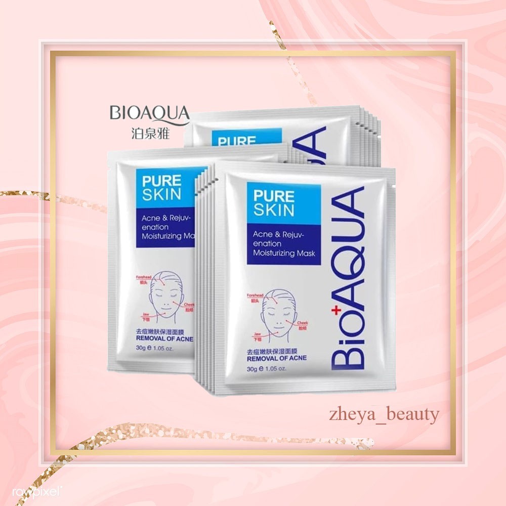 Jual Bioaqua Pure Skin Acne and rejuvenation facial mask untuk kulit ...