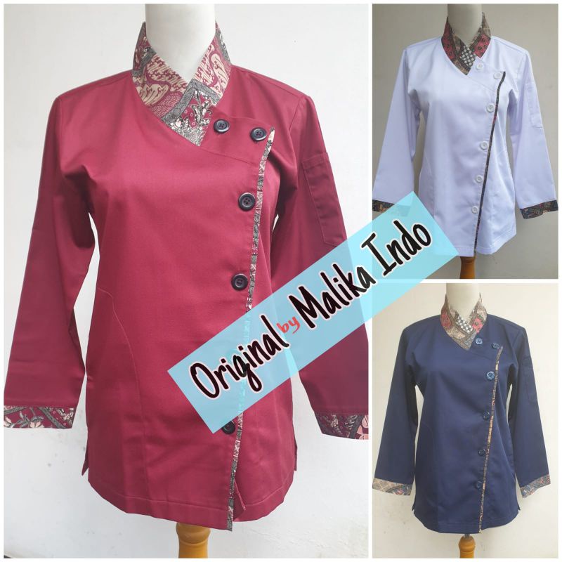 Jual Baju Chef Wanita Kombi Batik High Quality Chef Jacket Cewe Export ...