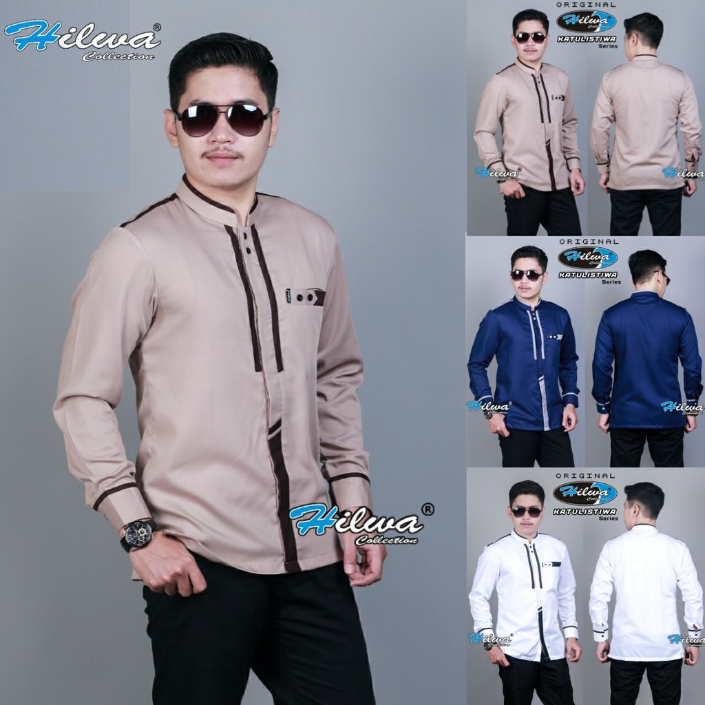 Jual HILWA COLLECTION Baju Koko Pria Dewasa Lengan Panjang Kombinasi ...