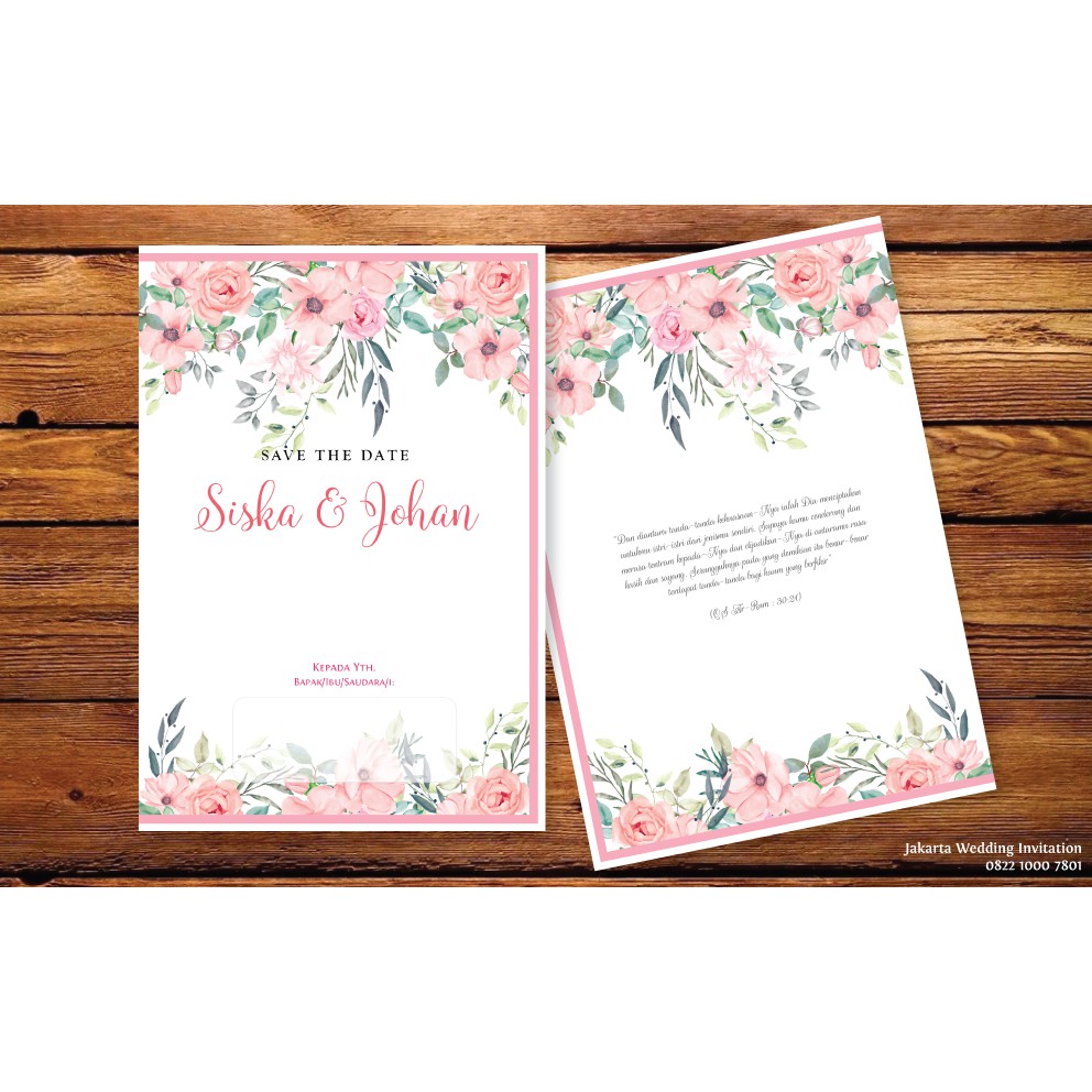 Jual Undangan Pernikahan Soft Pink Romantic Rose/ Warna Merah Muda ...