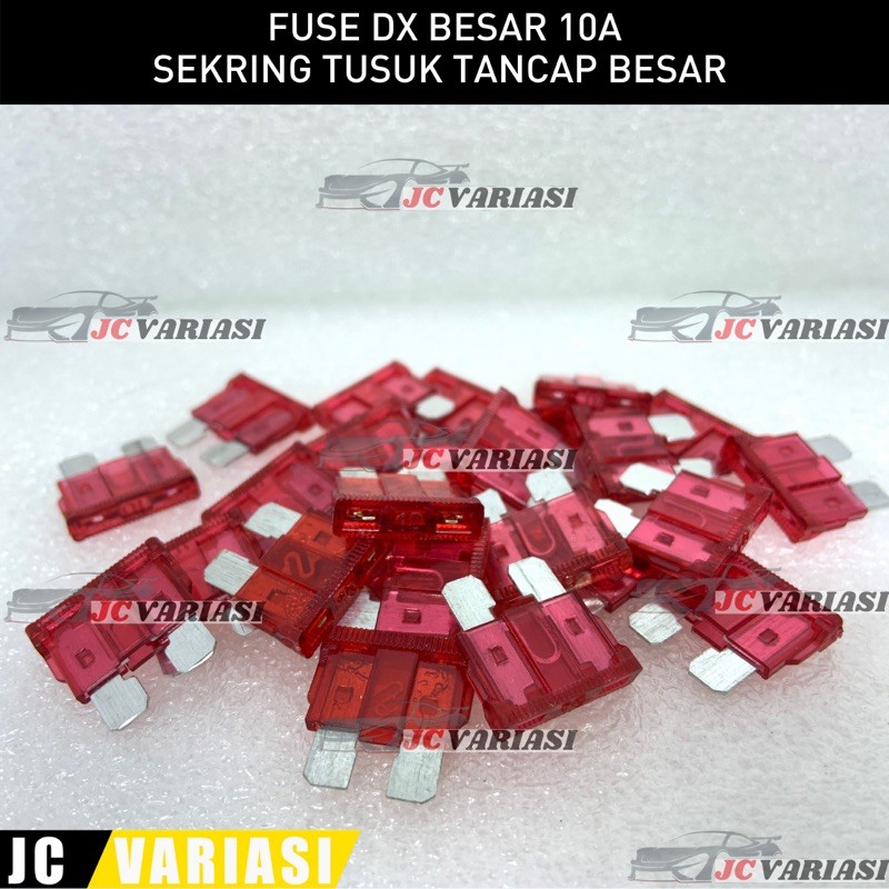 Jual FUSE DX BESAR 10A - SEKRING TUSUK TANCAP BESAR MERAH ASLI | Shopee ...