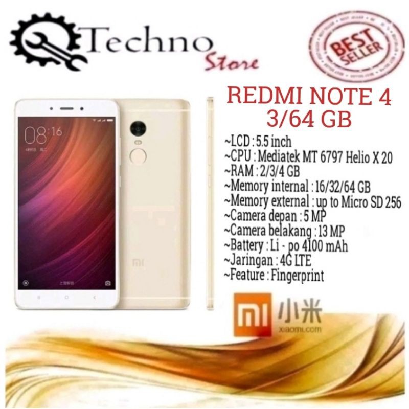 Jual #xiaomi redmi note 4 3/64gb #murah #garansi 1 tahun | Shopee Indonesia