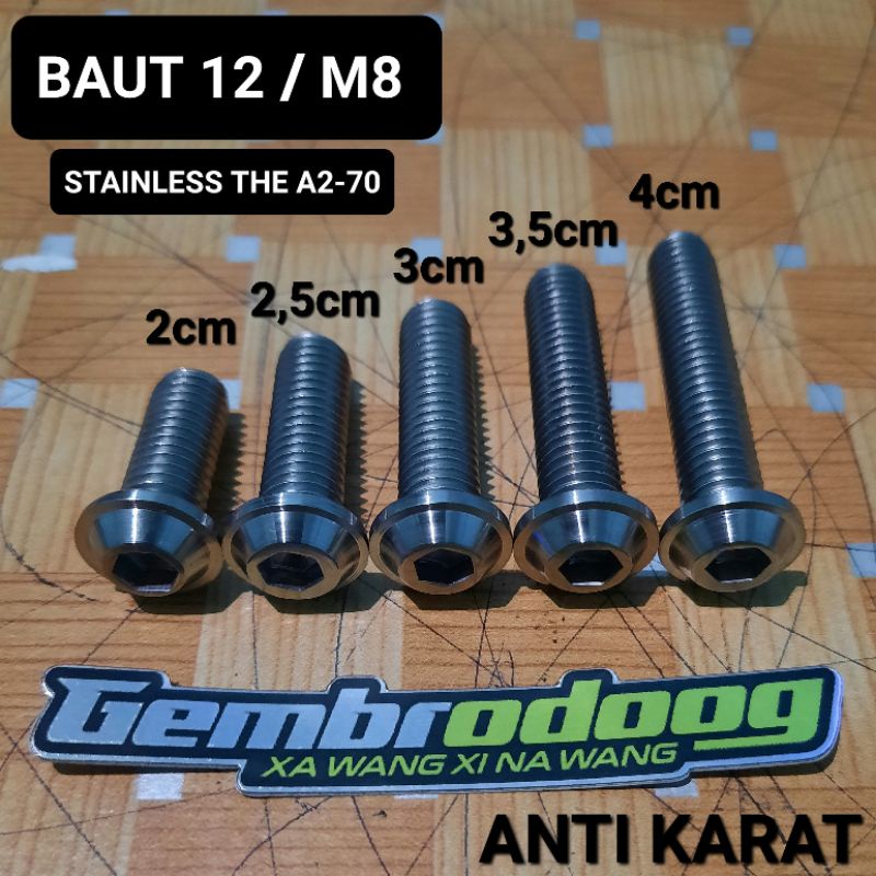 Jual BAUT L STAINLESS M8 / BAUT 12 MODIF BUBUT Indonesia|Shopee Indonesia