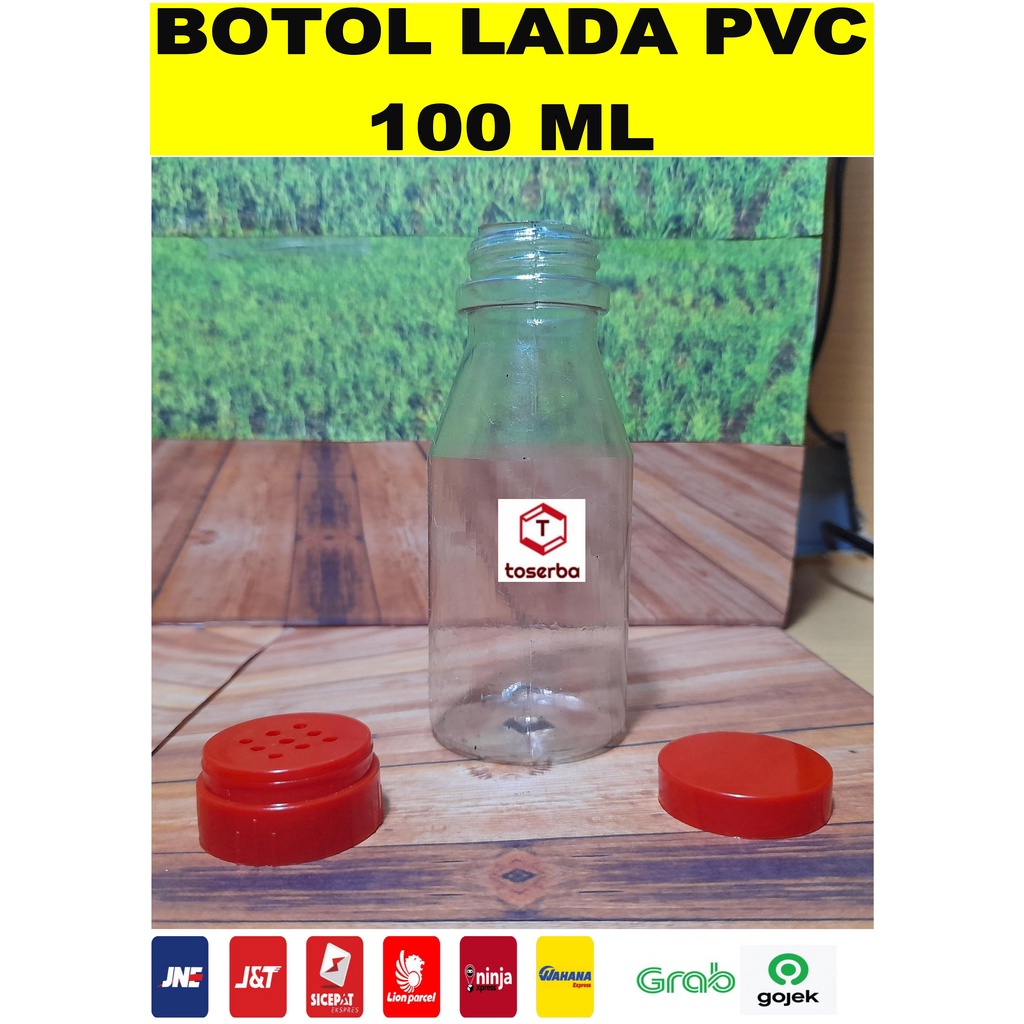 Jual Botol Lada PVC pakan pelet 100 ml tebal tutup bolong Bening ...