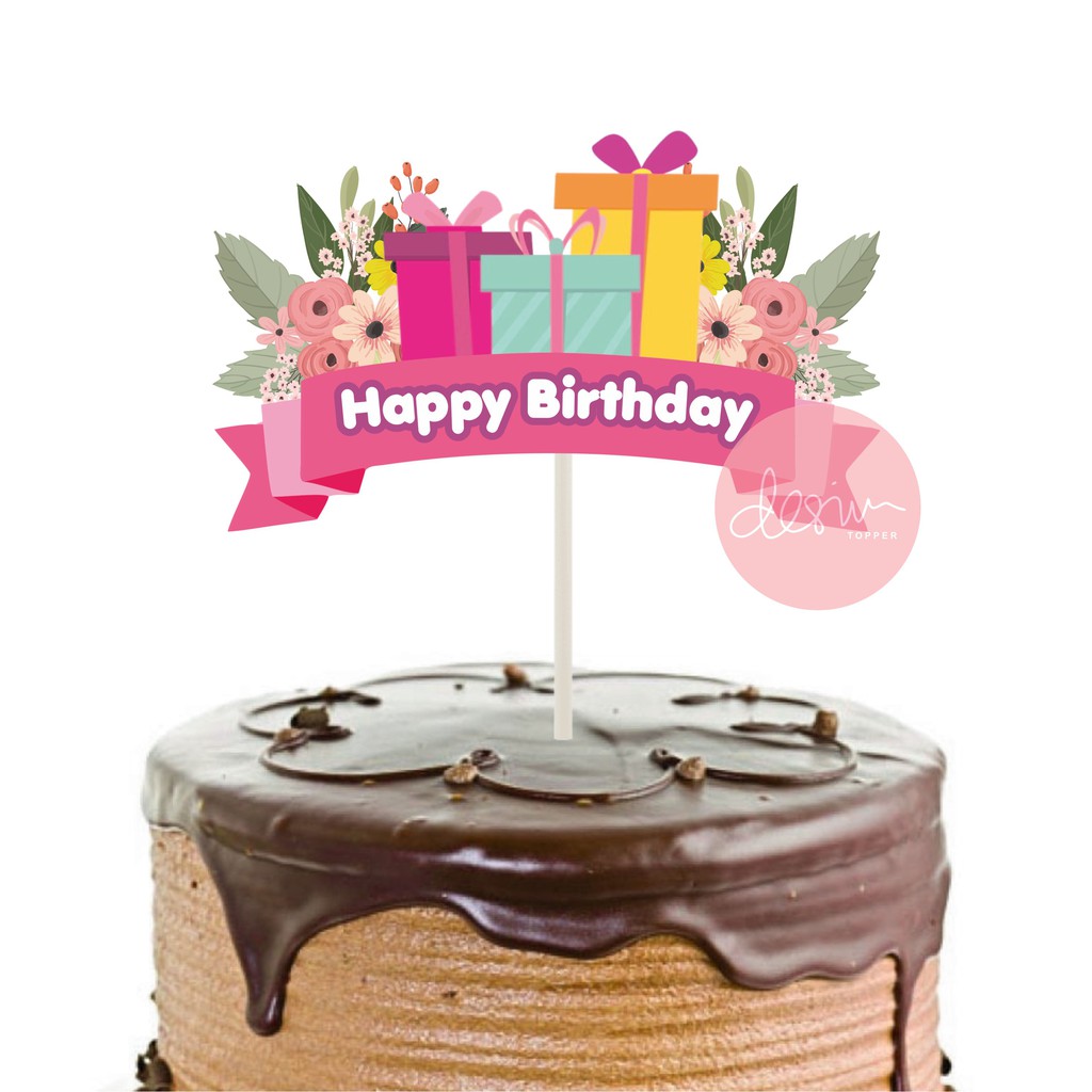 Jual Topper Cake Birthday Kado Bunga | Shopee Indonesia