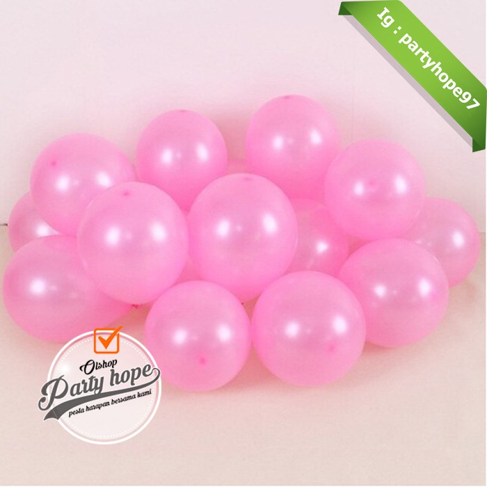 Jual Balon Metalik Pink Muda / Balon Latex Warna Pink Muda / Balon ...