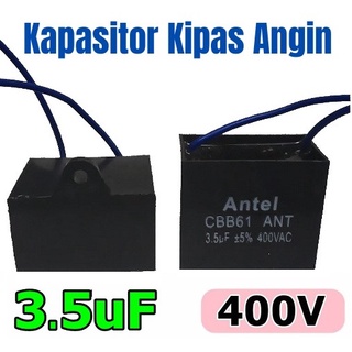 Jual Capacitor 3,5/400V AC Kotak Kapasitor Kipas Angin Kotak Hitam 3,5uF 400V | Shopee Indonesia
