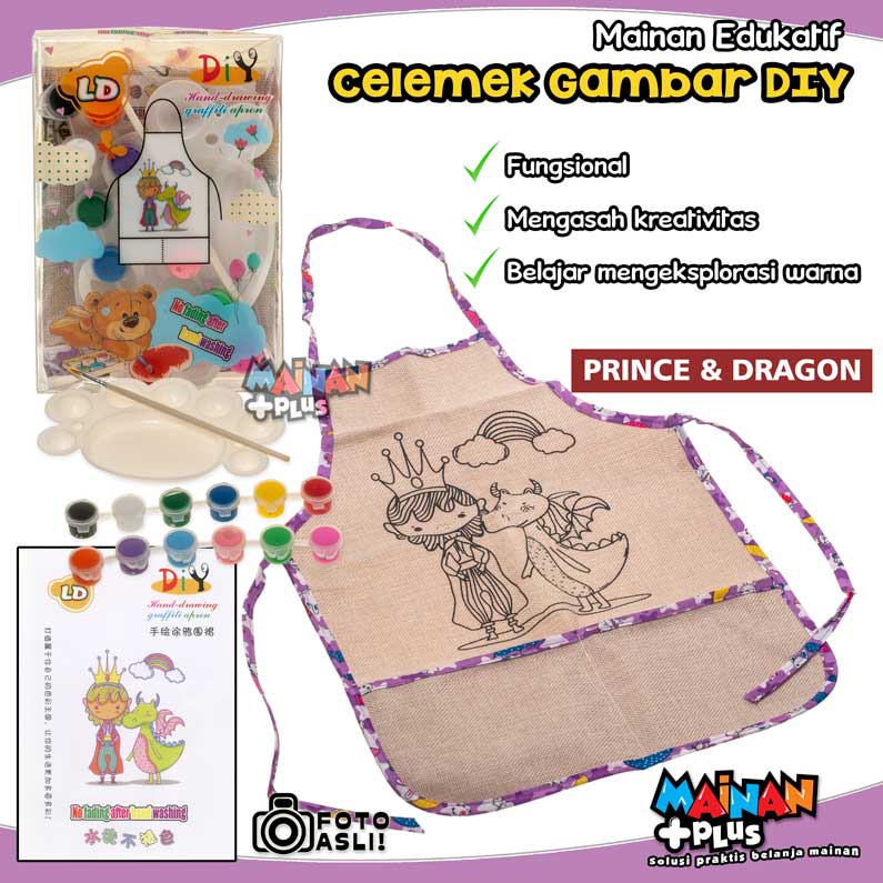 Jual MAINAN EDUKASI MEWARNAI MELUKIS CELEMEK APRON MASAK MASAKAN DIY ...