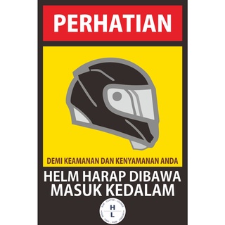Jual Sticker Himbauan Masukkan Helm & Kunci Ganda Indonesia|Shopee ...
