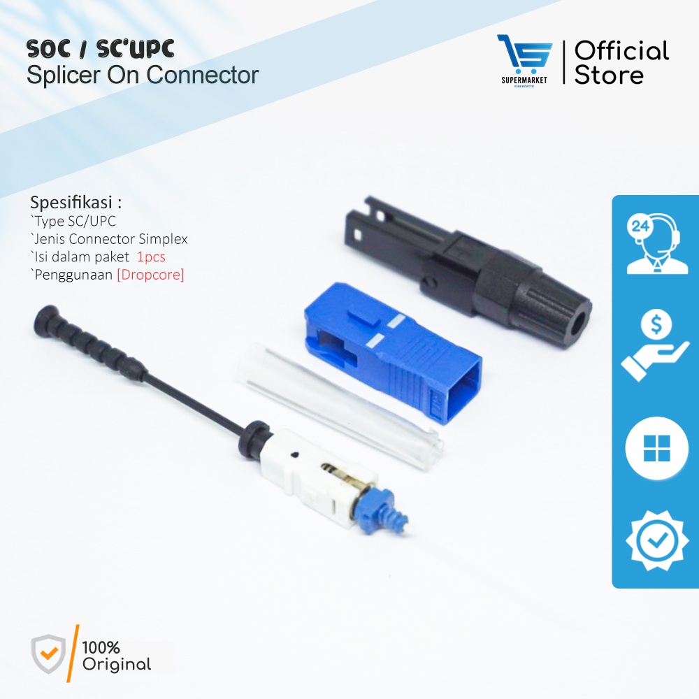 Jual SOC Splice On Connector SC/UPC Merk Sumitomo Fiber optik | Shopee ...