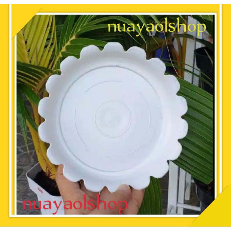 Jual Tatakan Pot Bunga/Alas Pot Tanaman T17 Gerigi Putih Tebal Merk ...