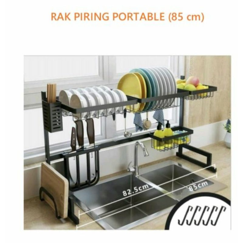 Jual RAK PIRING PORTABLE 85CM / KITCHEN SET / RAK PIRING MINIMALIS ...