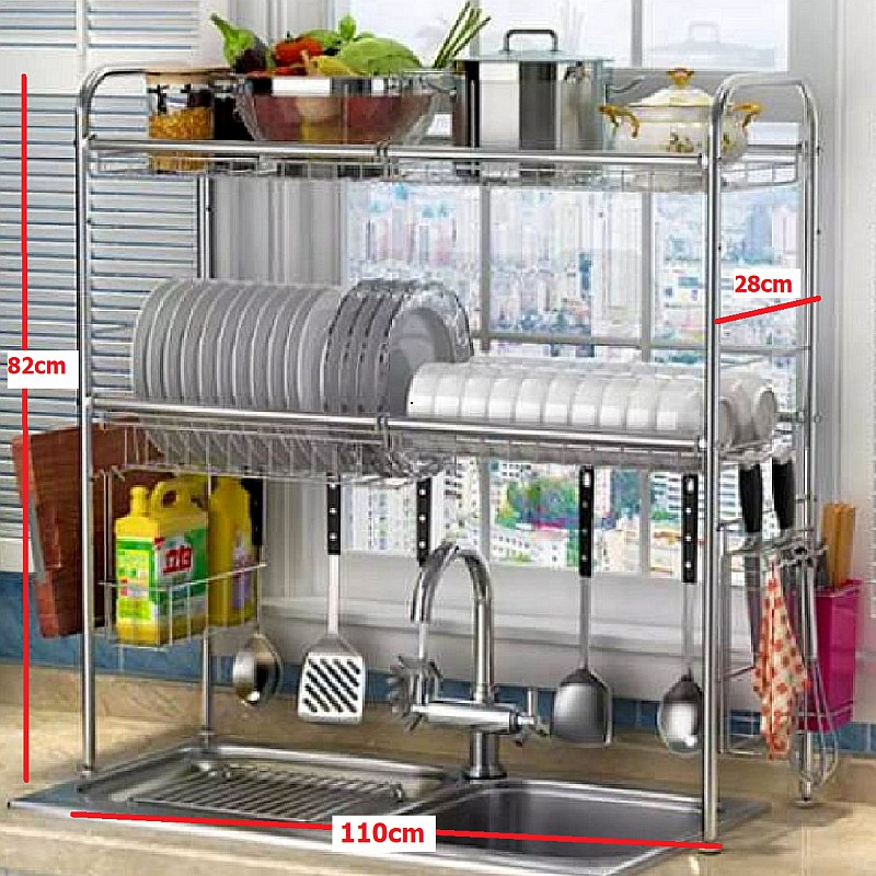 Jual Rak Piring Stainless Steel Pipa Bulat 110cm Rak Dapur Custom Order ...