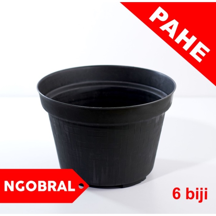 Jual PAKET 6 - Pot Tanaman Plastik Hitam 30 / Pot Bunga D 28 cm HITAM ...