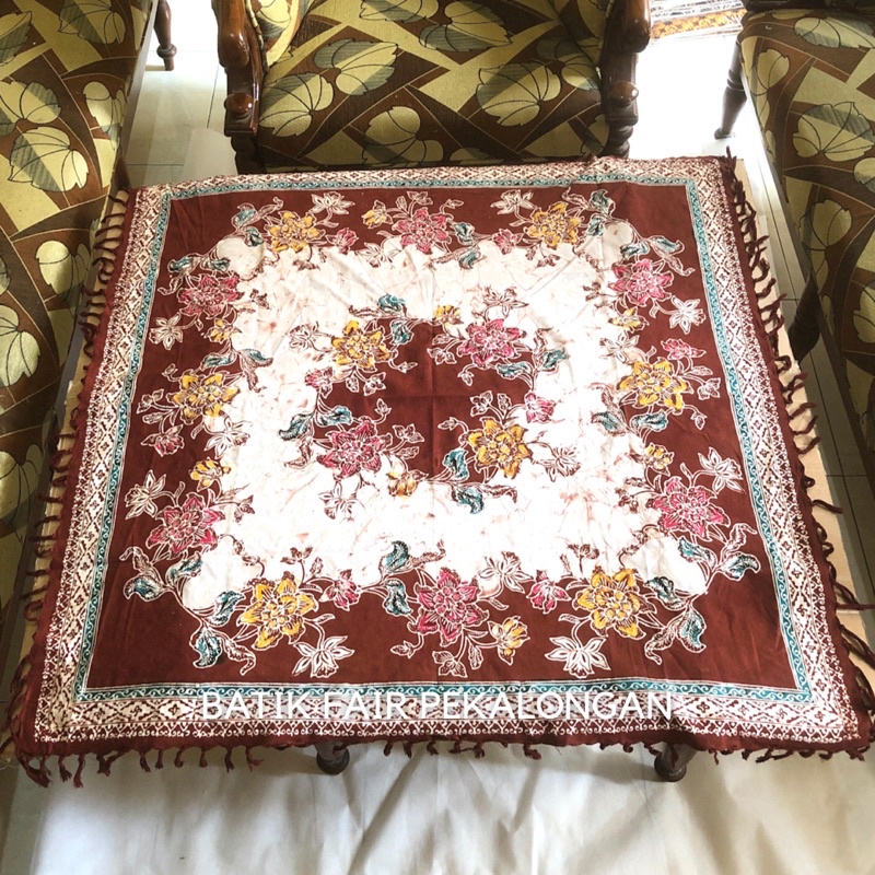 Jual Taplak meja tamu kotak persegi ukuran 100x100cm motif batik ...