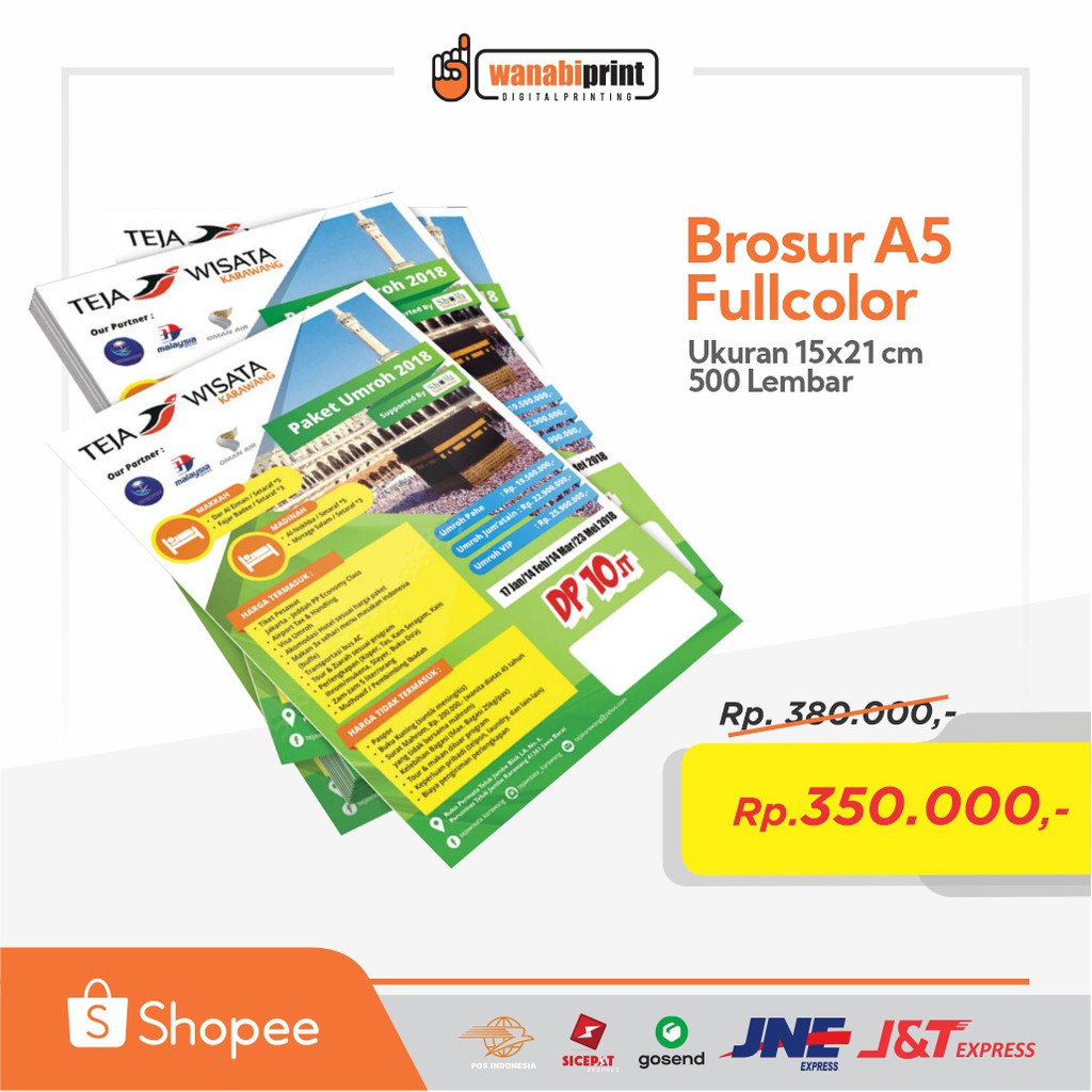 Jual Cetak Brosur Leaflet Flayer Custom Promosi Kertas Art Paper A5 Isi ...