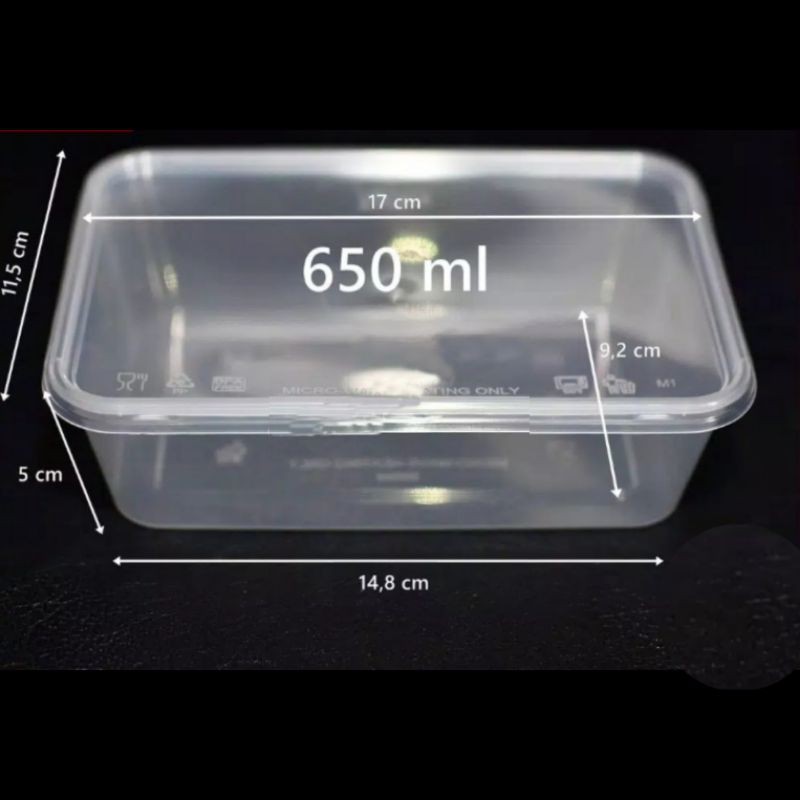 Jual Thinwall 650ml (25pcs) - Lepak Kotak Box Makanan plastik | Shopee ...