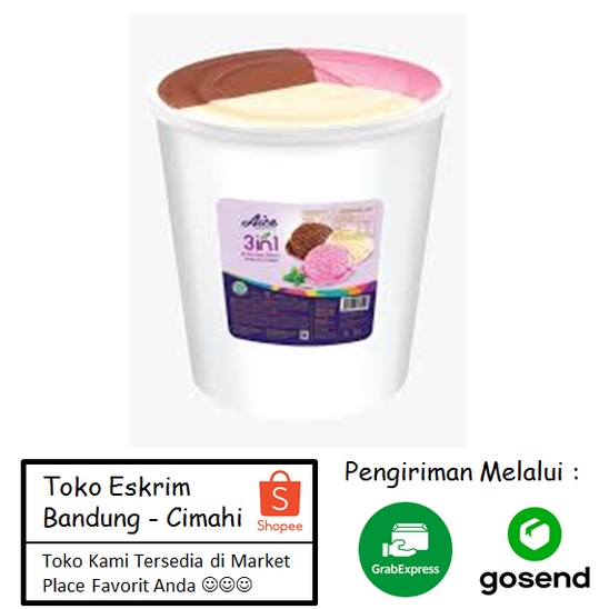 Jual Es Krim Ice Cream Eskrim Aice 8 Liter Ember Family 3 in 1 Vanilla Coklat Strawberry ...