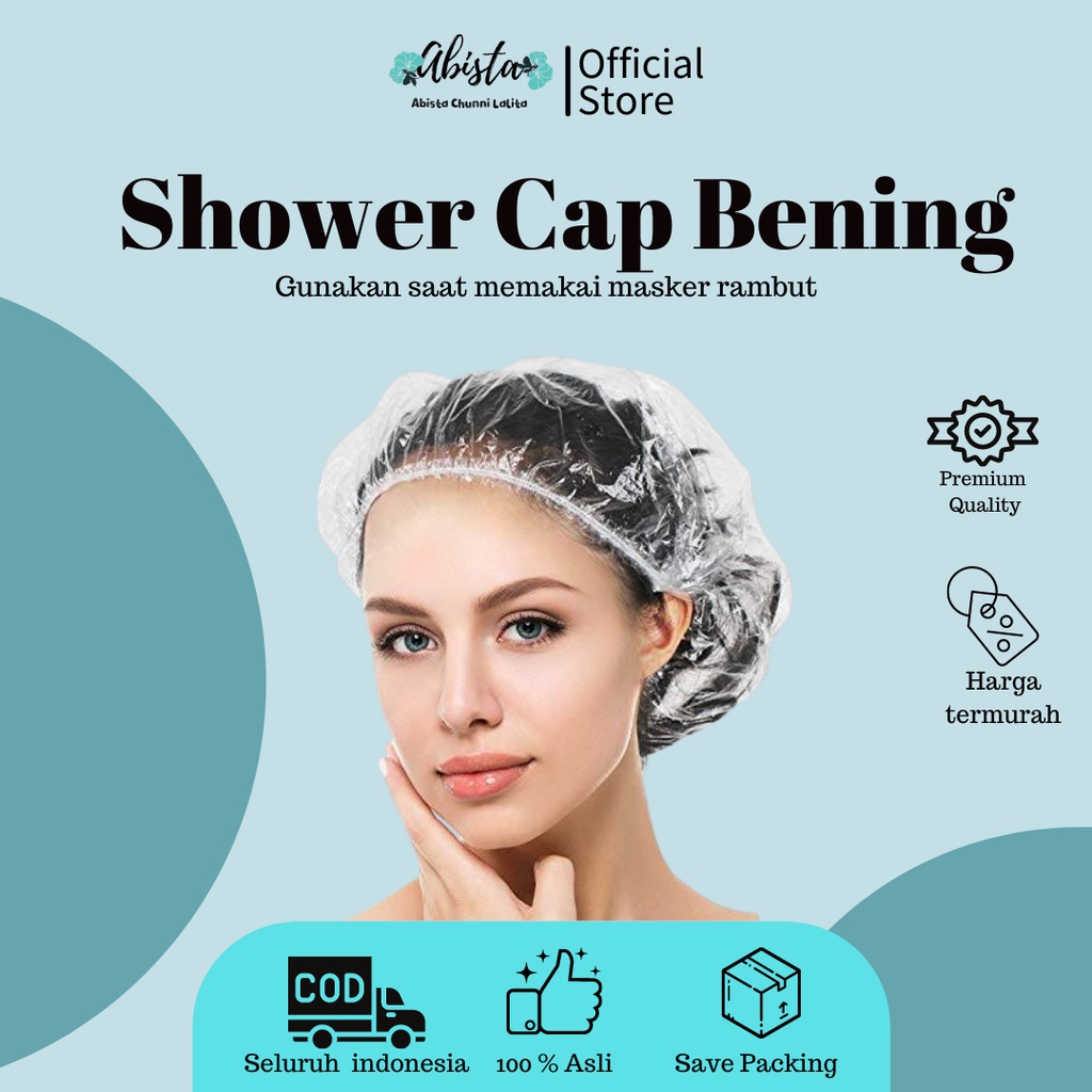 Jual SHOWER CAP SEKALI PAKAI PLASTIK BENING penutup kepala ketika ...