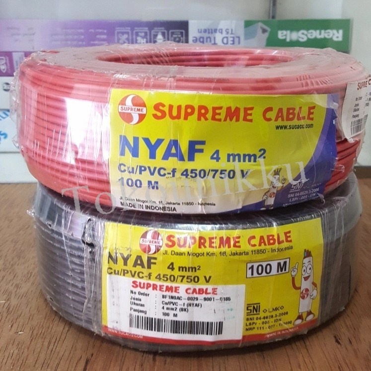 Jual KABEL LISTRIK SERABUT ENGKEL NYAF SUPREME 4MM Indonesia|Shopee Indonesia