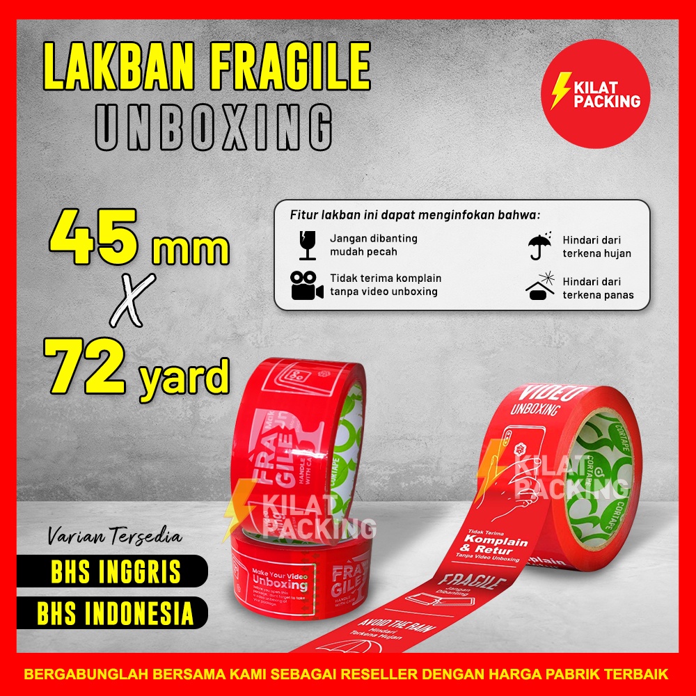 Jual LAKBAN FRAGILE UNBOXING / MAKE YOUR VIDEO UNBOXING / LAKBAN MUDAH PECAH BELAH VARIAN SATUAN ...