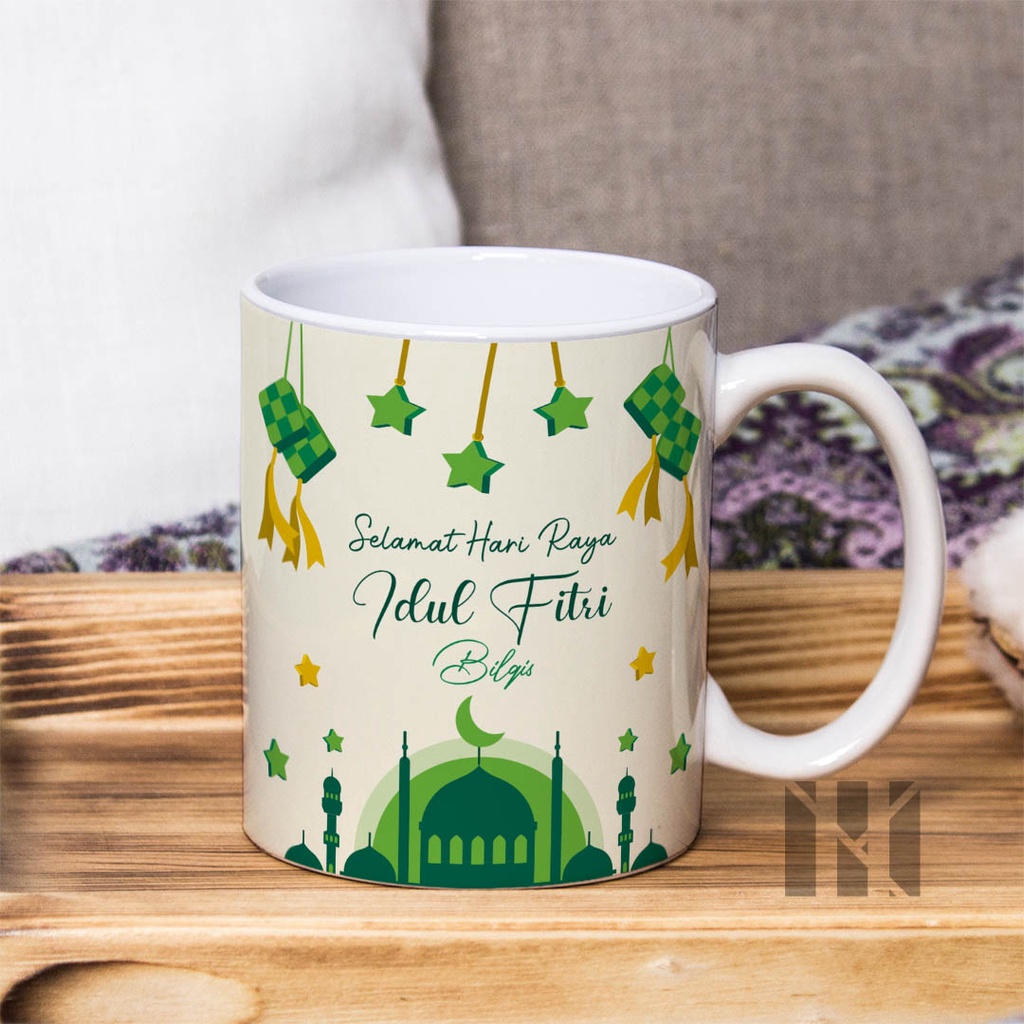Jual Mug Gelas Desain Masjid Ketupat Selamat Idul Fitri edisi Ramadhan ...
