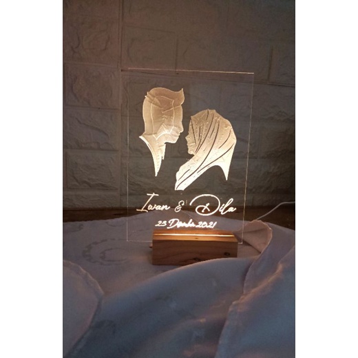 Jual lampu akrilik ukir hadiah wedding /Anniversary/ ultah | Shopee ...