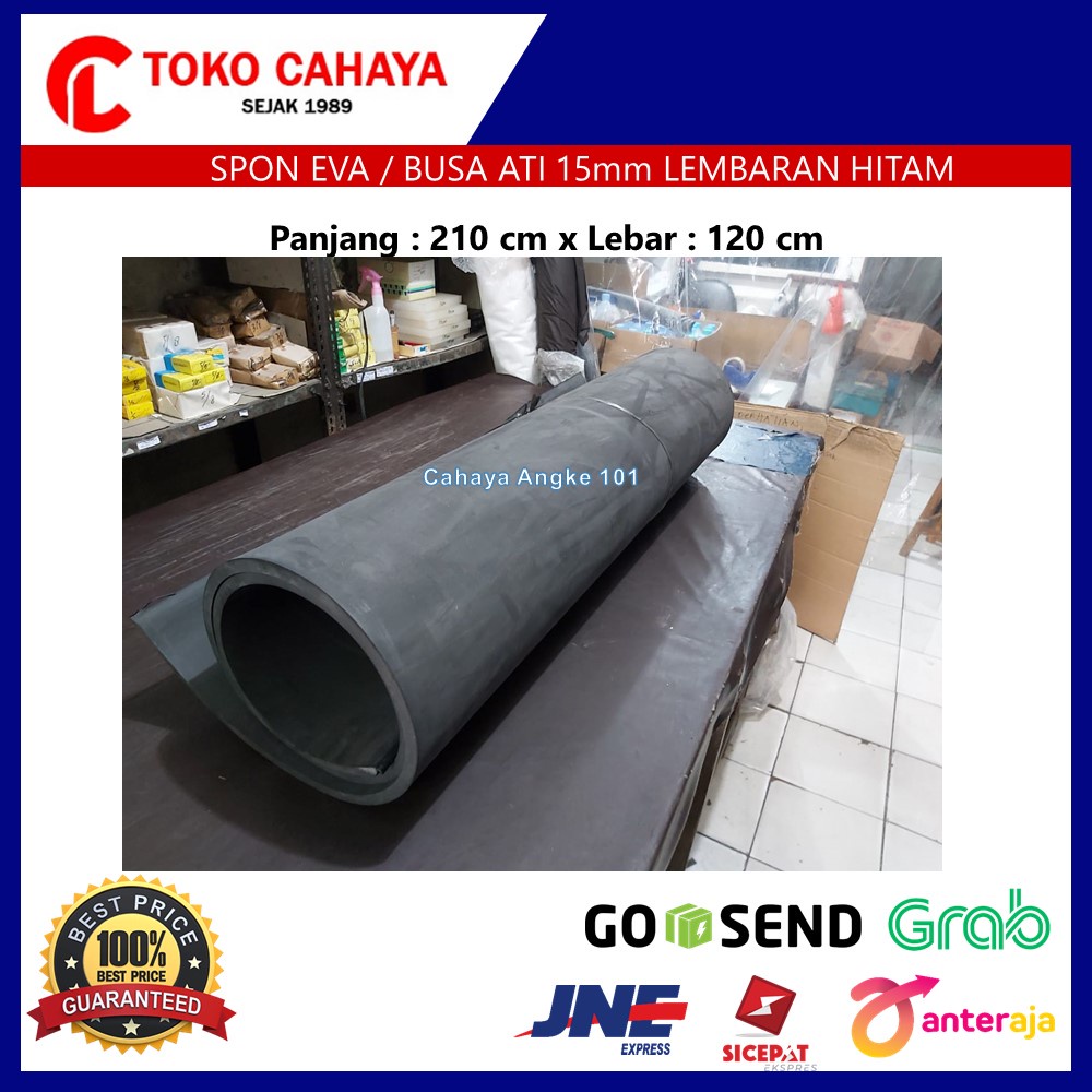 Jual Spon Eva Sponge Busa Ati Spon Karet 15mm Hitam 120 x 210cm ...