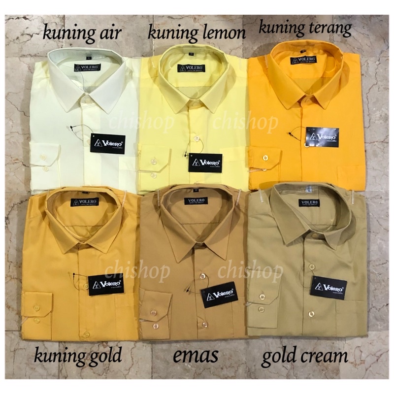 Jual KEMEJA PRIA VOLERO - KEMEJA POLOS LENGAN PANJANG PRIA WARNA KUNING ...