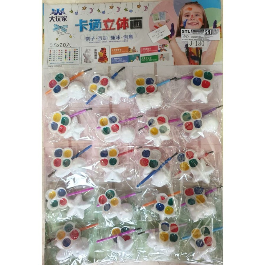 Jual Mainan Lukis Patung Anak Mainan Edukasi Melukis Patung 3D Karakter ...