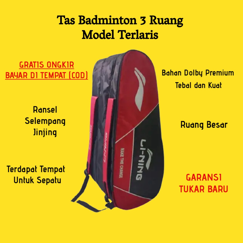 Jual Tas Raket Badminton MLBR 3R Tebal Luas Kualitas Premium | Shopee ...