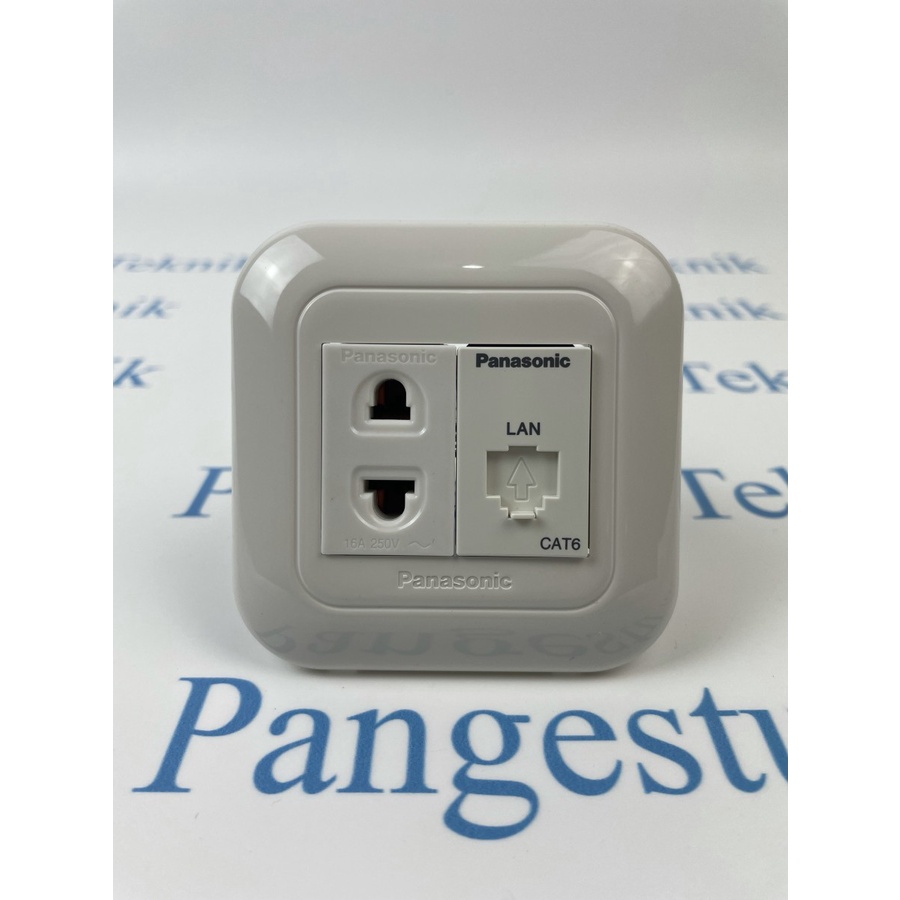 Jual Outlet Data Cat6 + Stop kontak Universal Cat 6 Panasonic Wide ...