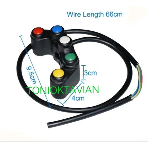 Jual saklar kiri 5 tombol motor universal model domino on of saklar ...