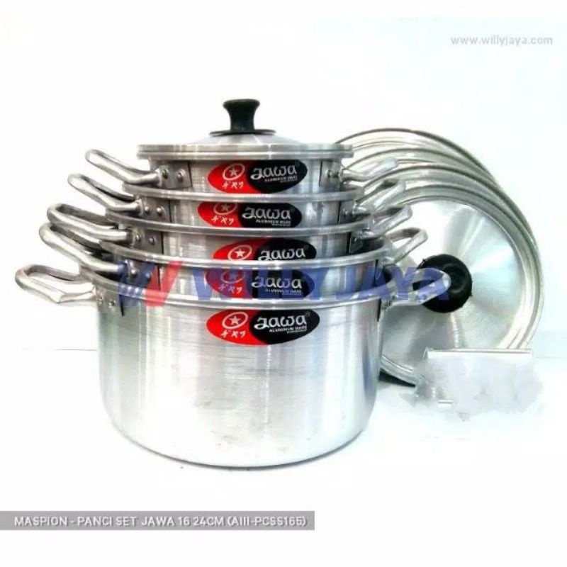 Jual Panci Set Jawa Alumunium Maspion Set Isi 5 pcs | Shopee Indonesia