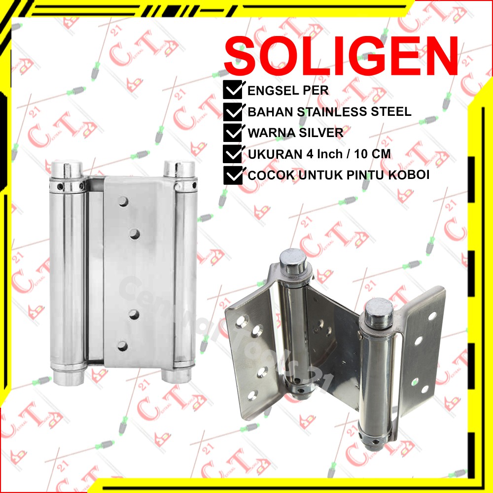 Jual Engsel Per Pintu Koboi 4 Inch Stainless Steel Soligen | Shopee ...