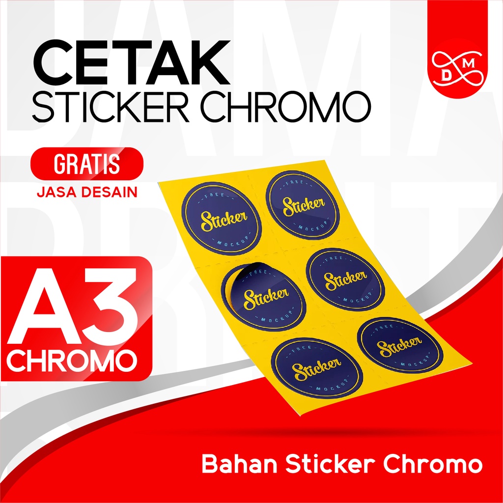 Jual Print Stiker Kiss Cut, Sticker Label Murah Ukuran A3+ Bahan Chromo ...