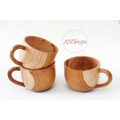 Jual Cangkir Gagang Kayu Jati Aesthetic [Premium Foodgrade Quality ...