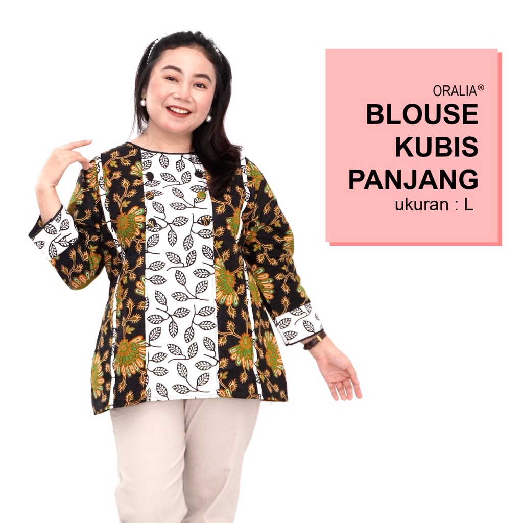 Jual Atasan Batik Blouse Big Size Wanita Lengkap S M L Xl 2l 3l 4l 5l